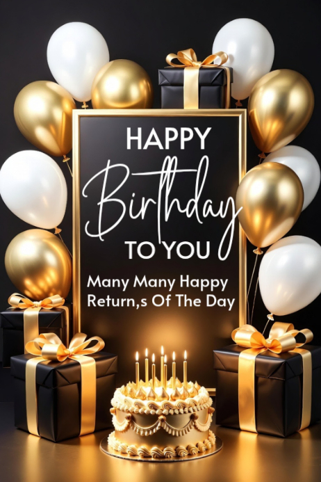 Black Birthday Celebration Poster Template | PosterMyWall
