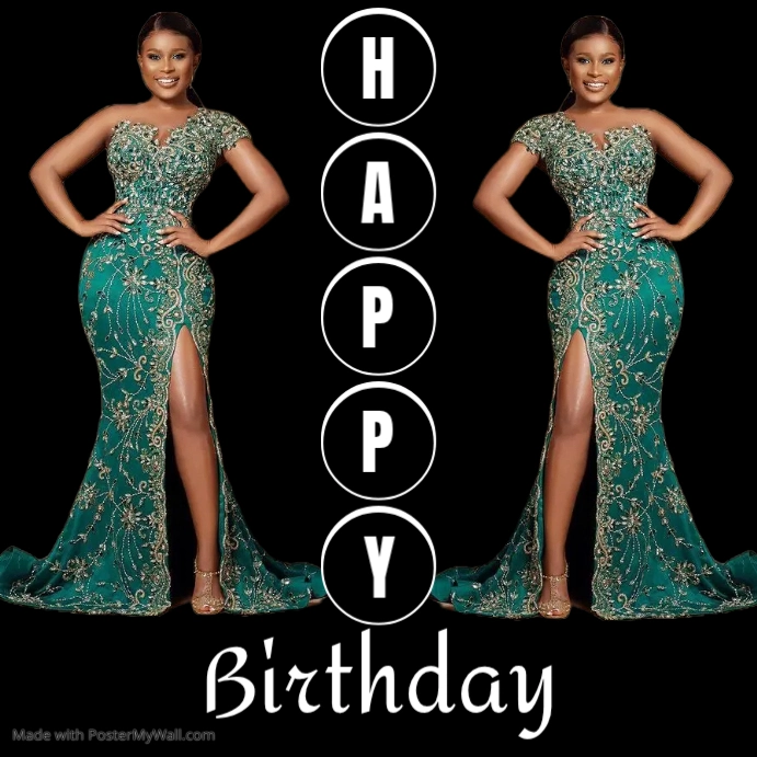 Black Birthday Celebration Square Template | PosterMyWall