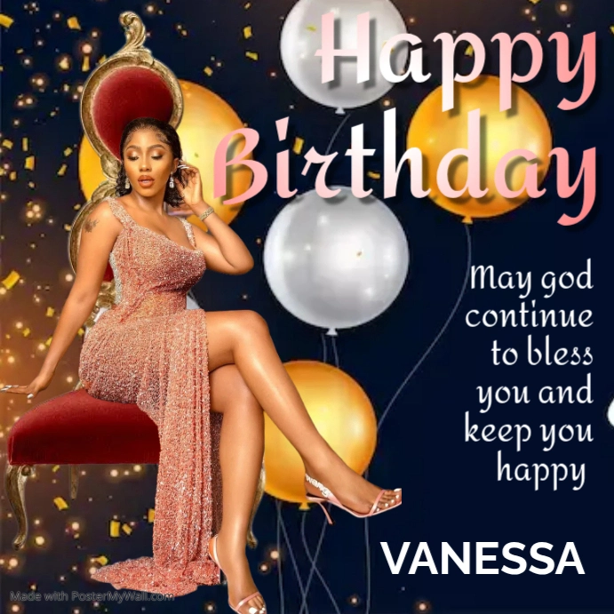 Black Birthday Celebration Square Template | PosterMyWall