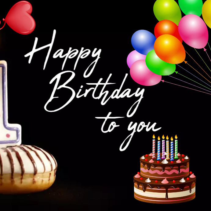 Plantilla de Black Birthday Instagram Post | PosterMyWall