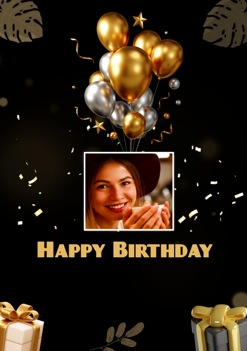 Black birthday template templaat | PosterMyWall