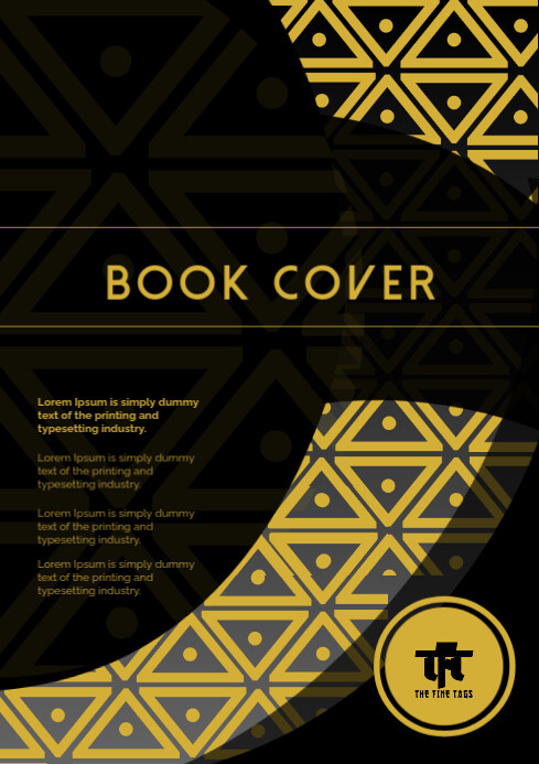 Black Black And Gold Pacific Pattern A4 Template | PosterMyWall