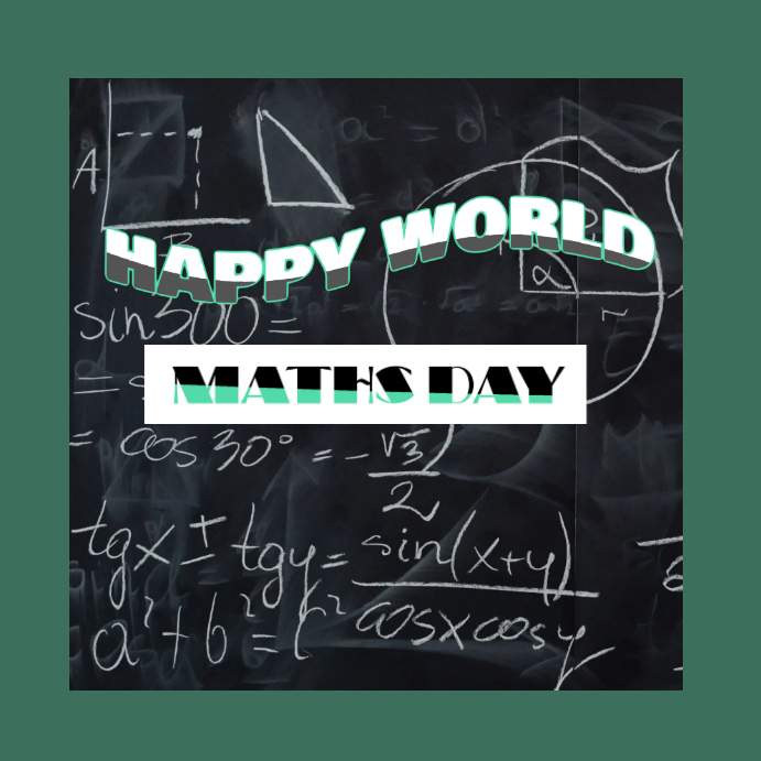 Black Black Happy World Math Day Instagram Post Instagram Post Template ...