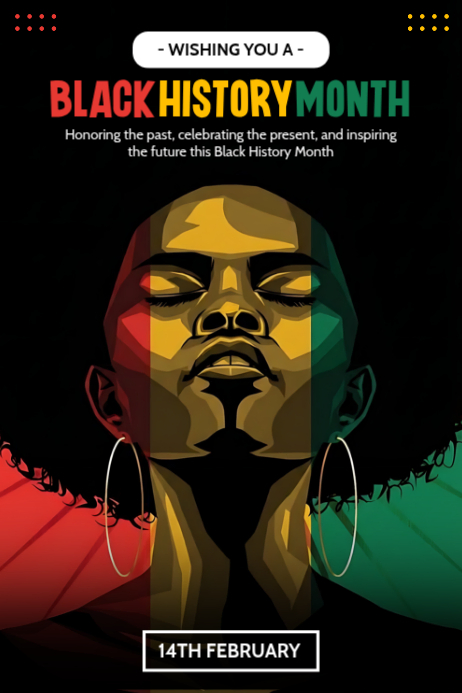 Black Black History Month Celebration Poster Template | PosterMyWall
