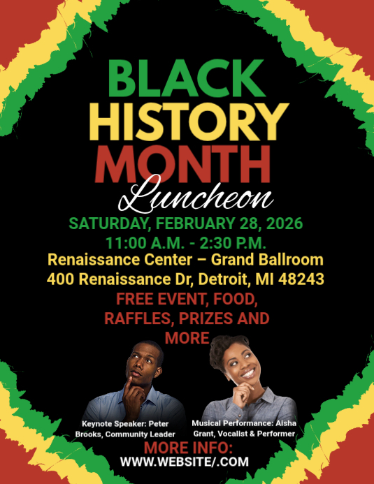 Black Black History Month Luncheon Flyer Template | PosterMyWall