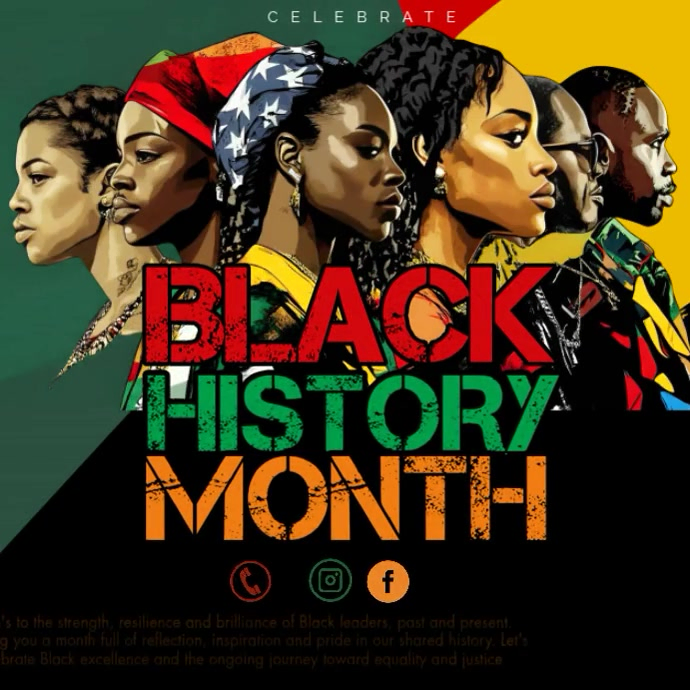 Black Black History Month Square Video Template | PosterMyWall