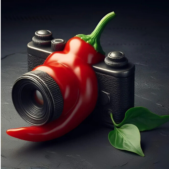 Black Black Minimalist Pepper Camera Album Cover Template | PosterMyWall