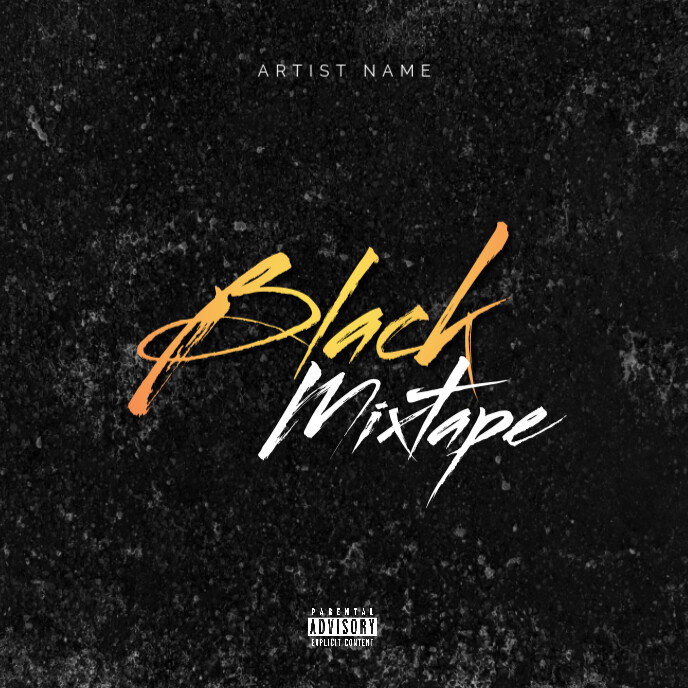 Black Black Mixtape Rap Album Cover Art Album Cover Template | PosterMyWall