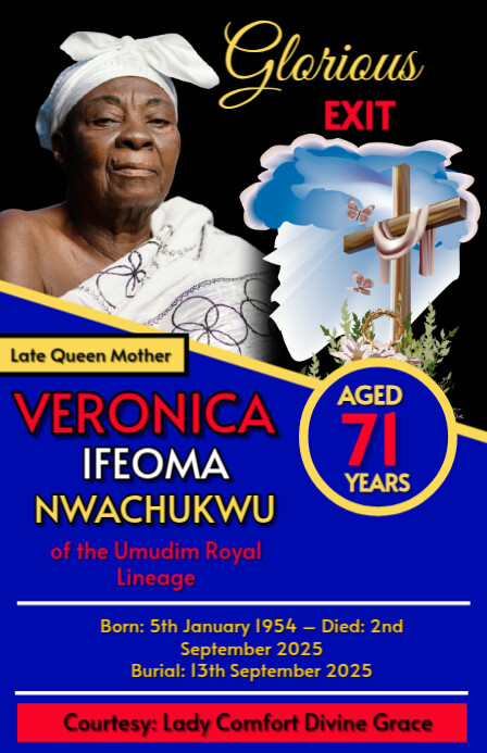 Black Blue Funeral Flyer Memorial Flyer Template | PosterMyWall