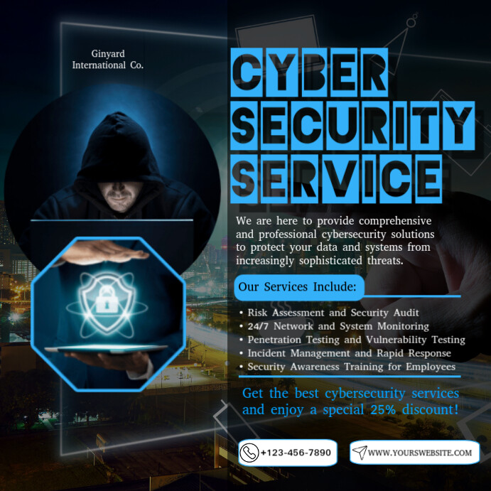 Copy of Black blue Modern & Minimal Cyber Security Service Pos ...
