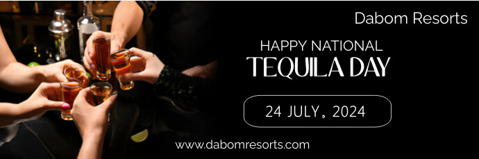 Black Bold National Tequila Day Email Header Template | PosterMyWall