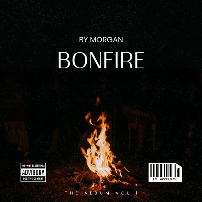 Black Bonefire Album Cover Template | PosterMyWall