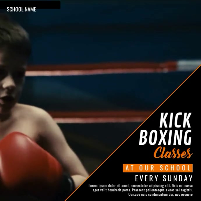 Black Boxing Classes Instagram Post Video Template | PosterMyWall