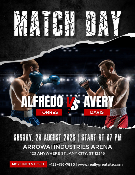 Black Boxing Match Flyer Template | PosterMyWall
