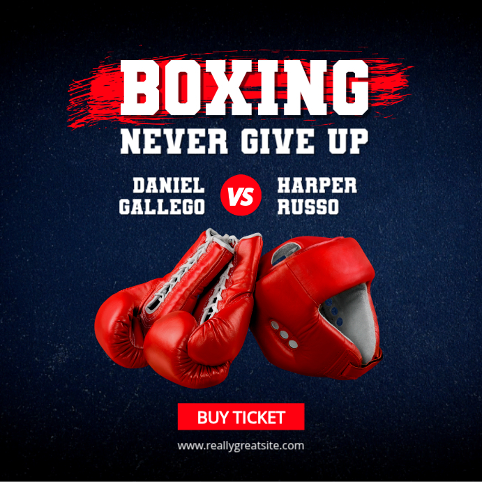 Black Boxing Match Promotion Instagram Post Template | PosterMyWall
