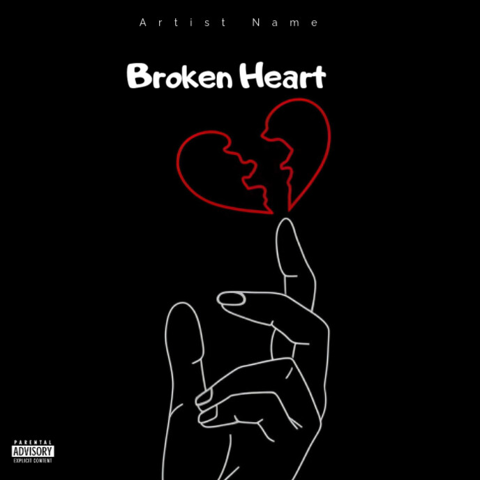 Black Broken Album Cover Template | PosterMyWall