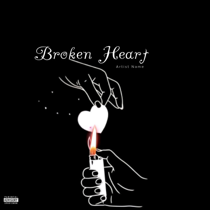 Black Broken Album Cover Template | PosterMyWall