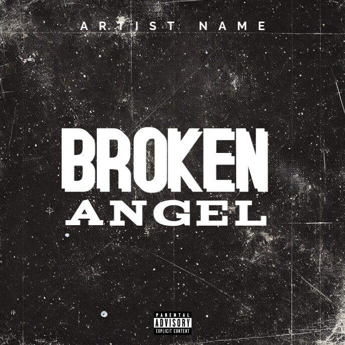 Black Broken Angel Album Cover Template | PosterMyWall