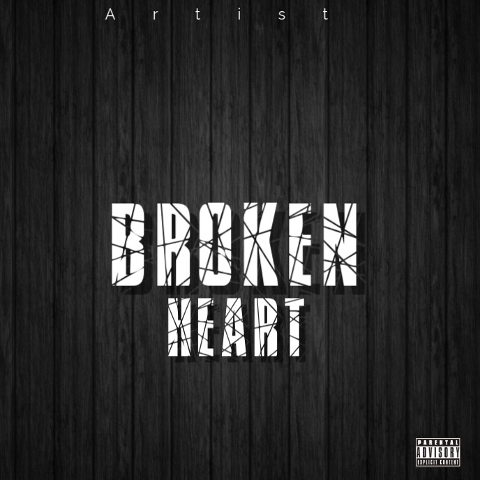 Black Broken Heart Album Cover Template | PosterMyWall
