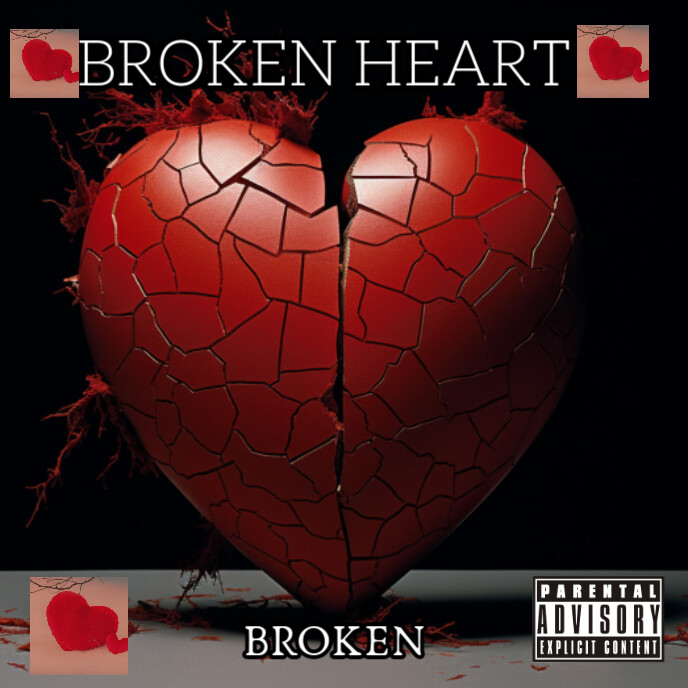Black Broken Heart Album Cover Template | PosterMyWall