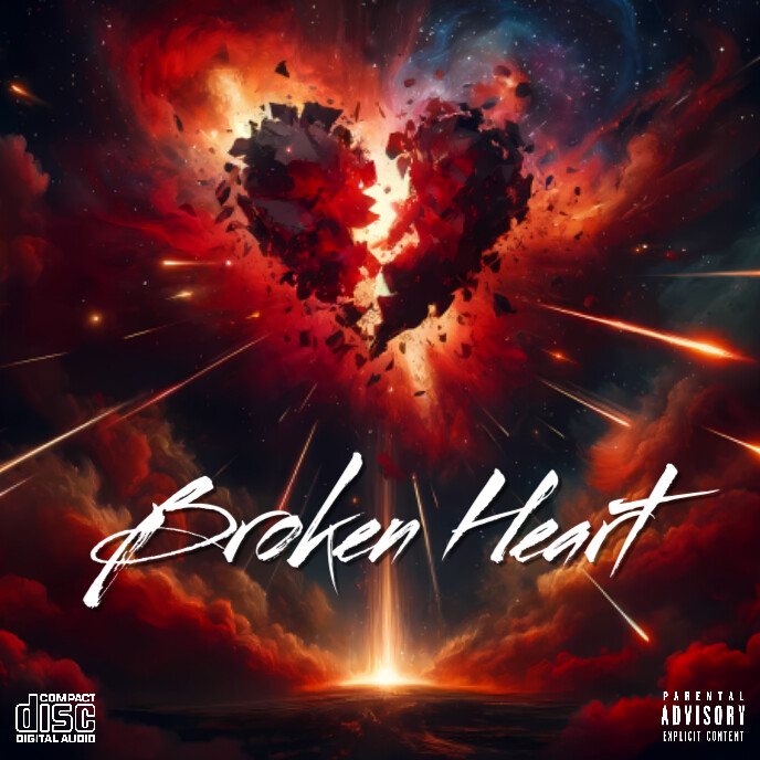 Black Broken Heart Mixtape Cover Song Album Cover Album Cover Template ...