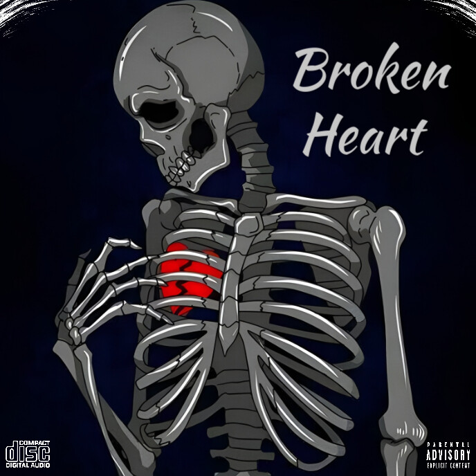 Black Broken Heart Mixtape Cover Template Album Cover | PosterMyWall