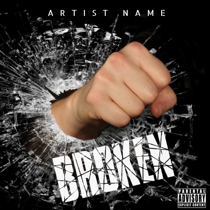 Plantilla de Black Broken Heart Music Album Cover Album C | PosterMyWall