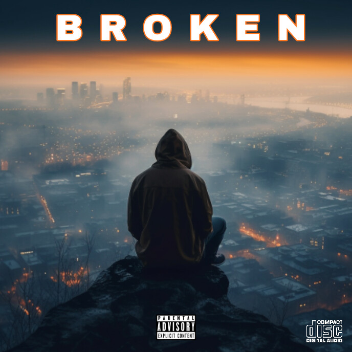 Black Broken Man Album Cover Template | PosterMyWall