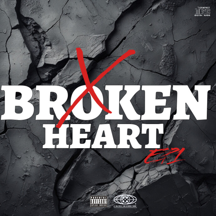 Black Broken Mixtape Album Cover Template | PosterMyWall