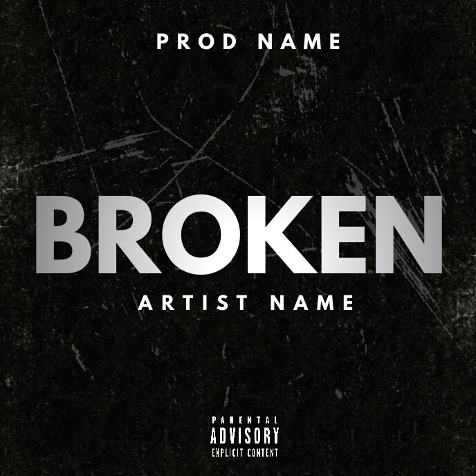 Black Broken Mixtape Cover Template Album C | PosterMyWall