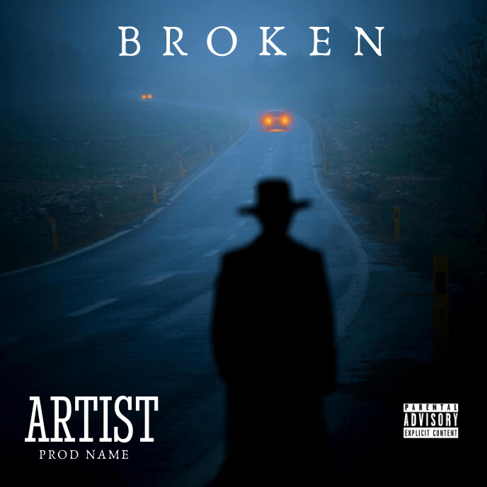 Modèle Black Broken Sad Man Song Album Cover Album | PosterMyWall