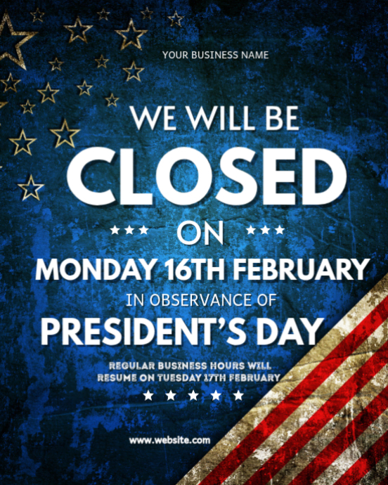 Black Business Closure Announcement Instagram Portrait Template ...