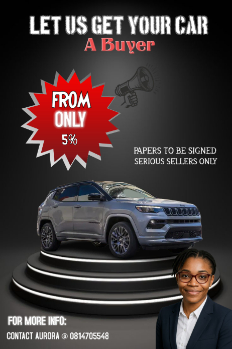 Copy of Black Car Buyer Lead Poster Poster | PosterMyWall