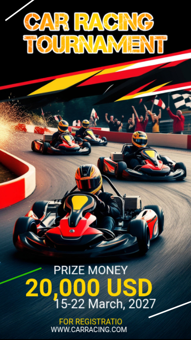 Black Car Racing Tournament Instagram Story Template | PosterMyWall