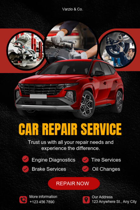 Copy of Black Car Repair Service Poster | PosterMyWall