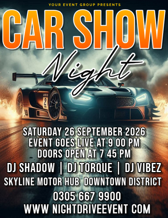 Black Car Show Event Flyer Template | PosterMyWall