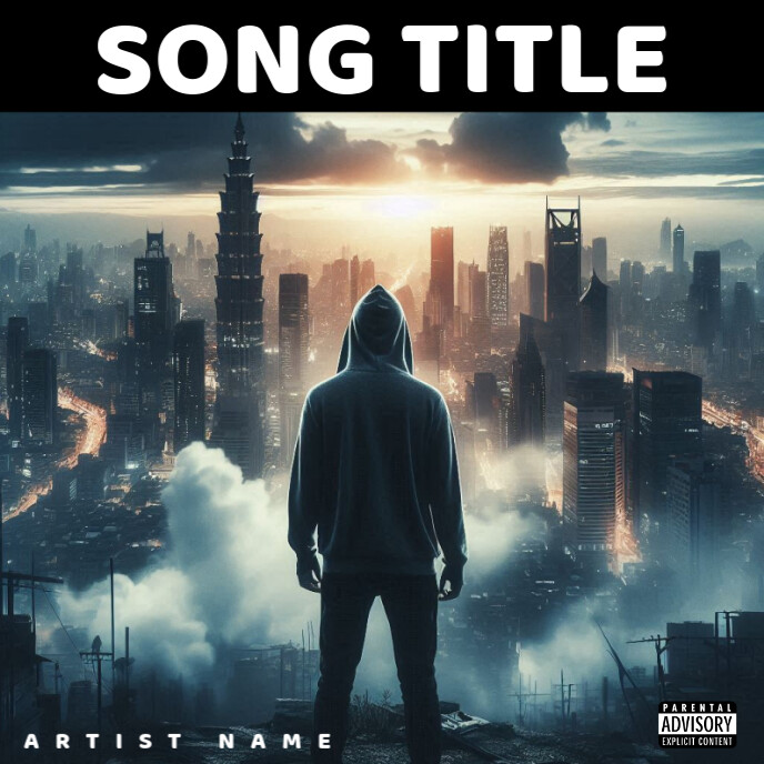 Black Cd Mixtape Building Song Album Cover Art Album Cover Template ...