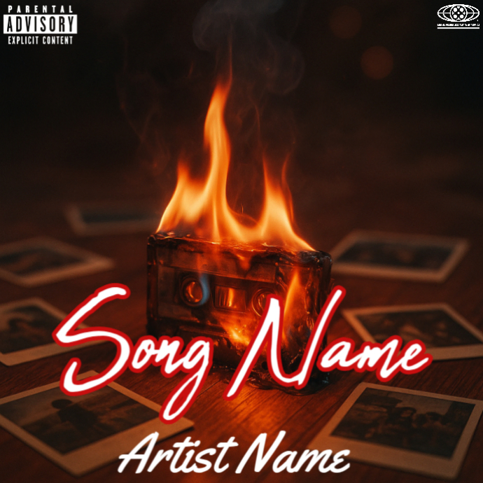 Black CD Professional Fire Box Old Mixtape/ Album Cover Template ...