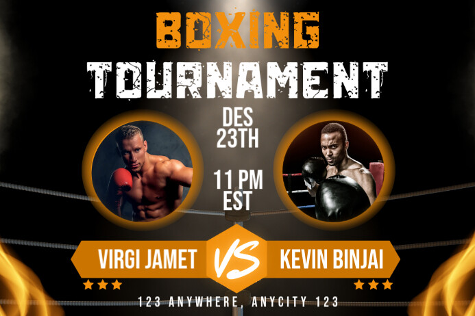 Plantilla de Black Ceria Boxing Tournament Poster | PosterMyWall