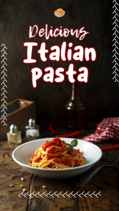 Black Ceria Italian Pasta Instagram Story Template | PosterMyWall