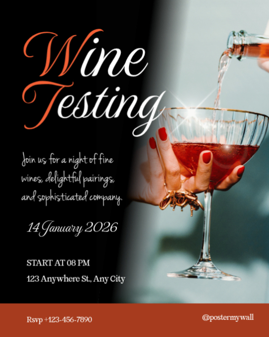 Black Ceria Wine Tasting Instagram Portrait Template | PosterMyWall