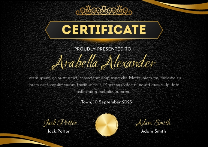 black certificate Template | PosterMyWall