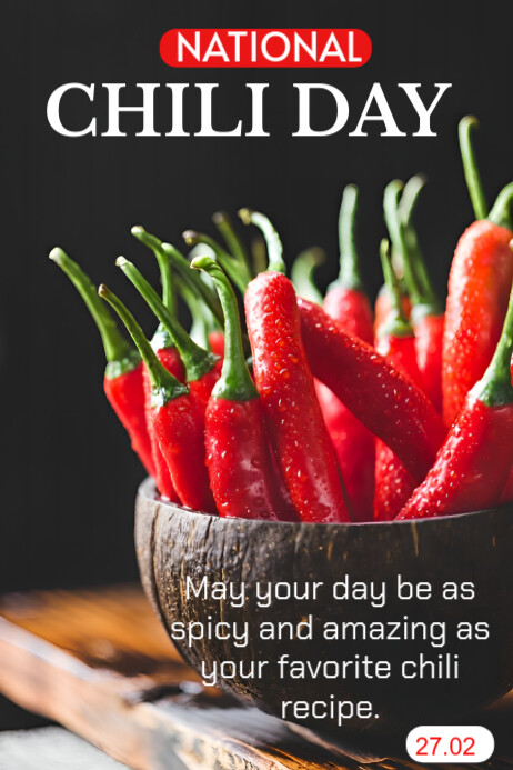 Black Chili Day Poster Template | PosterMyWall