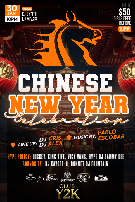 Black Chinese New Year Celebration Poster Template | PosterMyWall