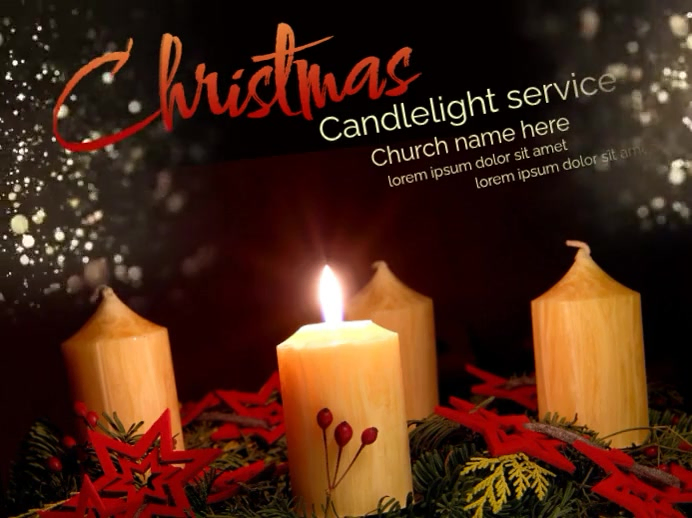 Plantilla de Black Christmas , Christmas Candle Light Service Video ...