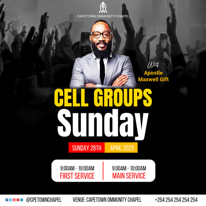 Black Church Cell Groups Sunday Service Instagram Post Template ...