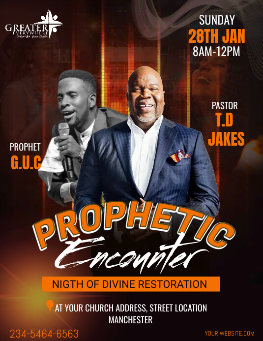 Black Church Flyer (us Letter) Template | PosterMyWall