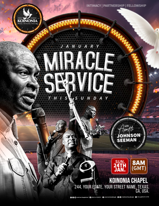 Black Church Miracle Service Flyer Template | PosterMyWall