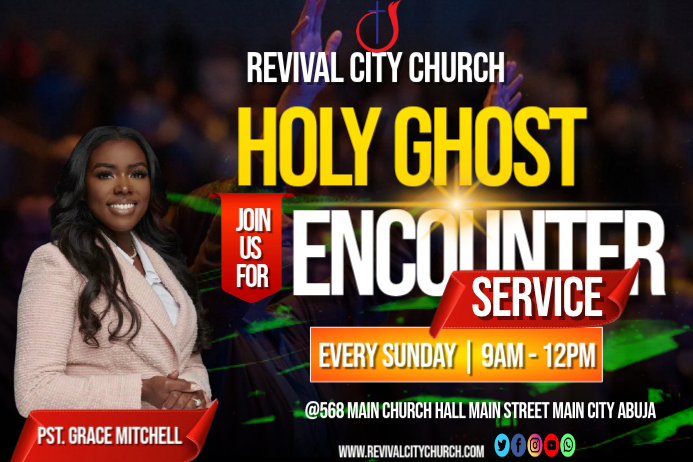 Plantilla de Black Church Revival Service Poster | PosterMyWall