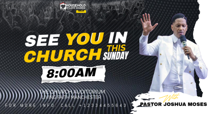 Black Church Service Announcement Facebook Shared Image Template ...